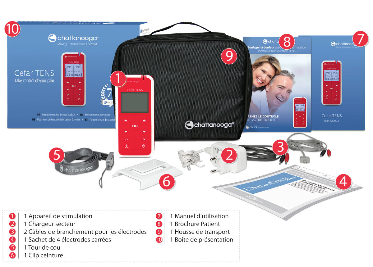 Cefar Tens Set - Appareil de Stimulation et Soulagement des Douleurs