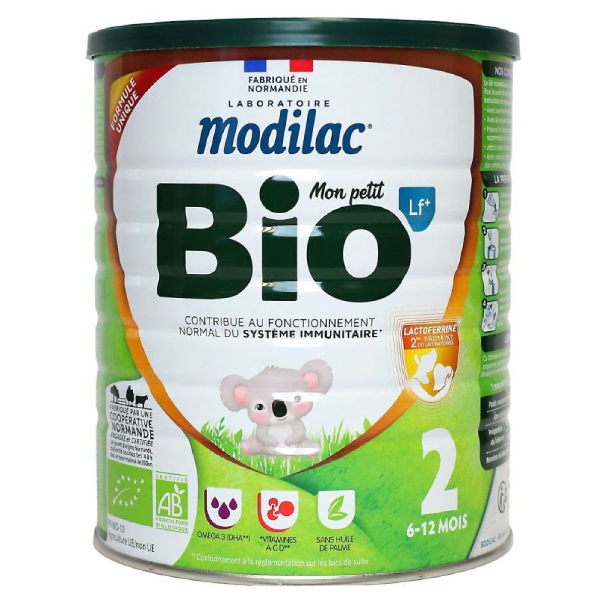 Modilac Mon Petit Bio LF+ 2 - Lait Bio Sans Lactose 800g
