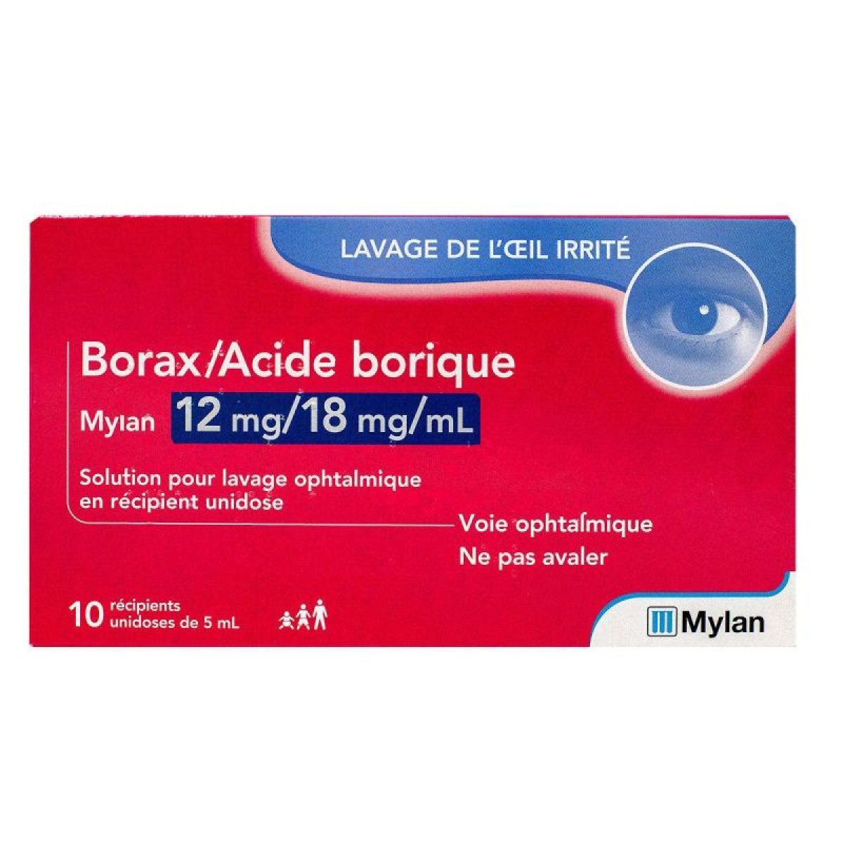 Solution Ophtalmique Borax/Acide Borique Mylan 5ml x10