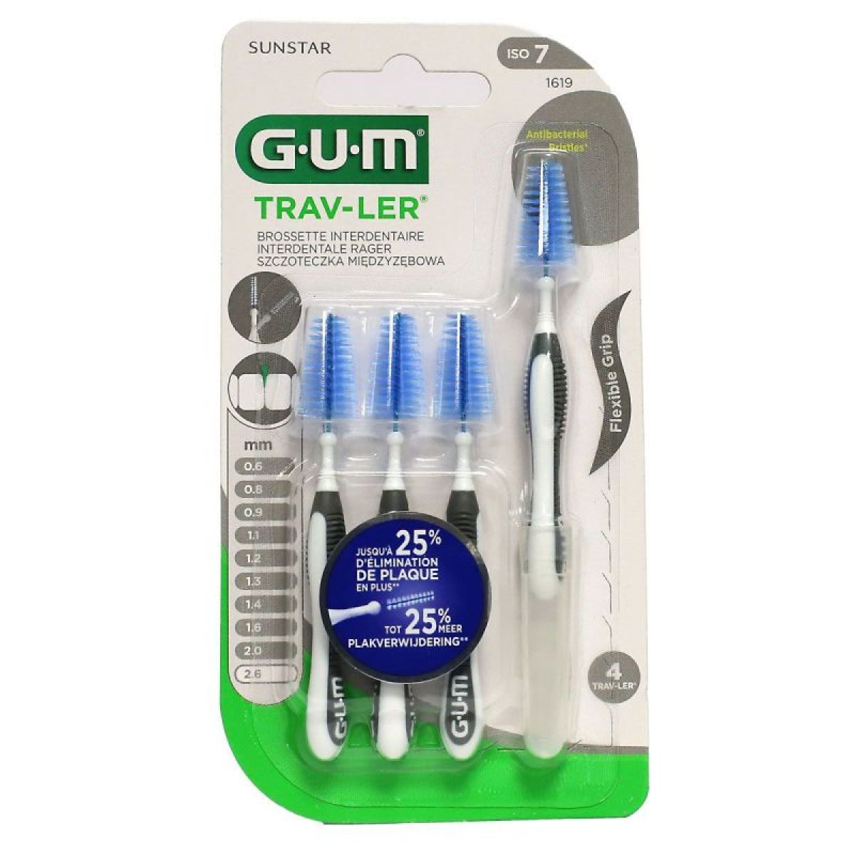 Gum Traveler Brossette : Brossette interdentaire 2,6mm pour grands espaces