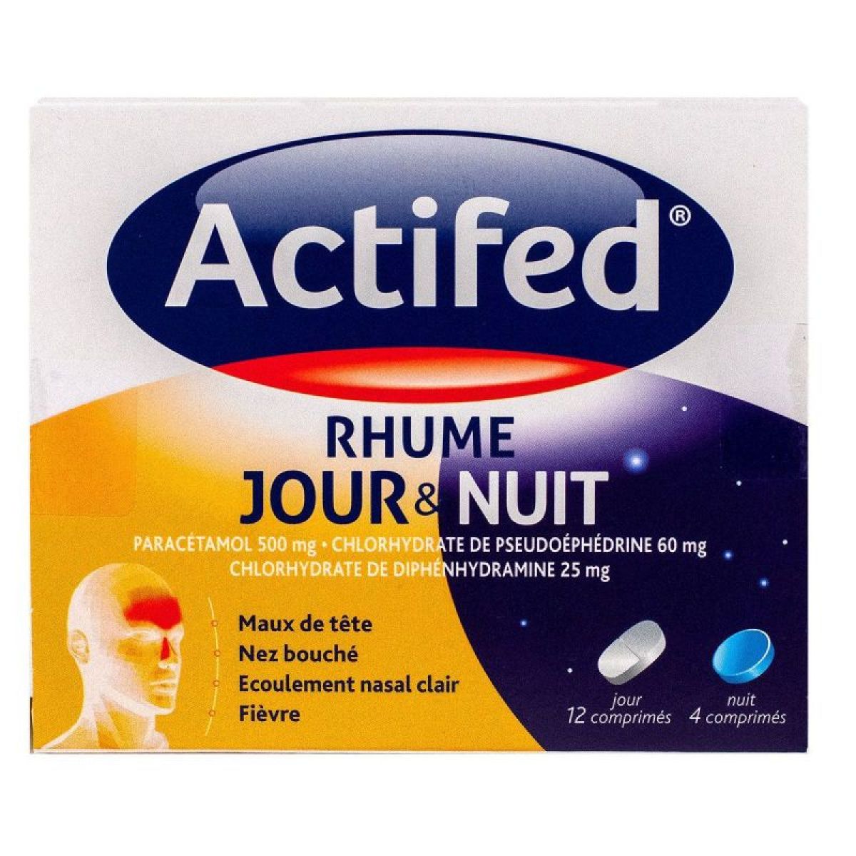 Actifed Rhume Jour et Nuit - Soulagement 24H