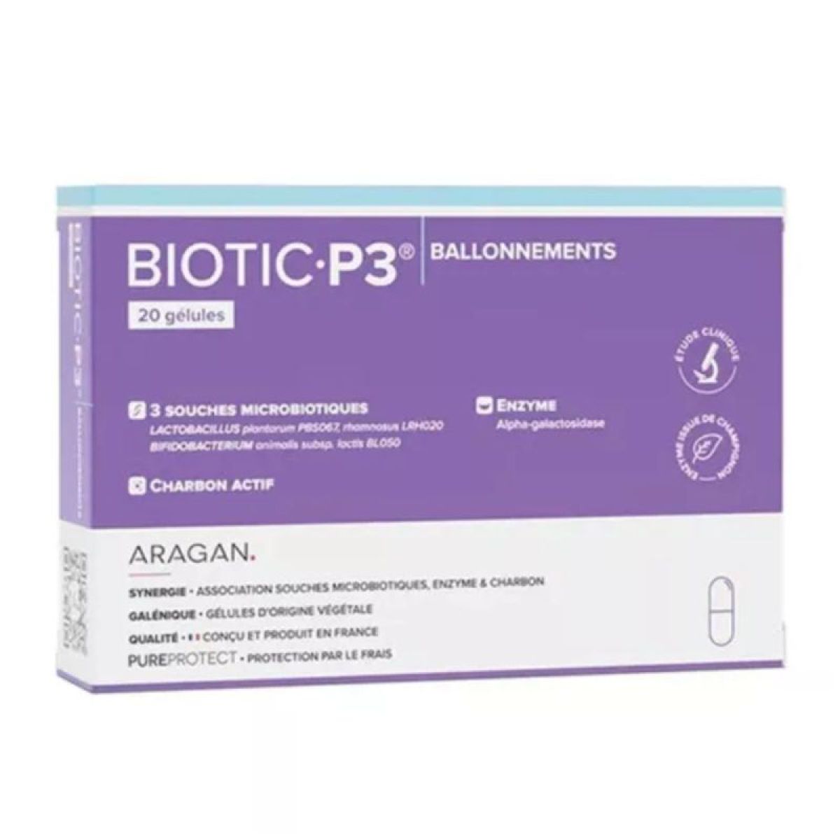 Biotics P3 Ballonnement - 20 Gélules pour le Confort Digestif
