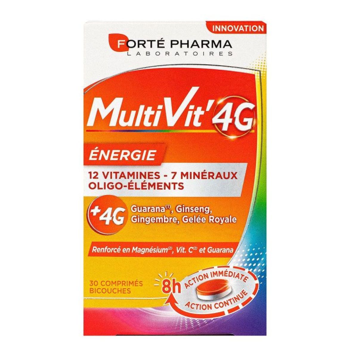Multivit'4G Energie - Boost d'Énergie Naturel x30 Comprimés