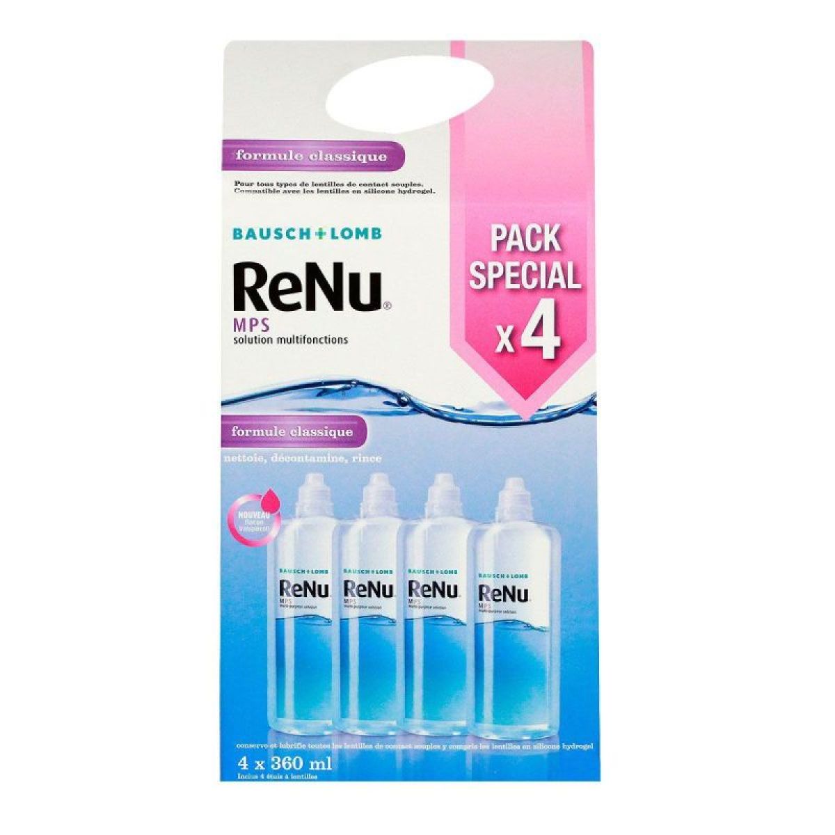 Renu MPS Solution Lentilles Pack Économique x4 360 ml - Confort prolongé