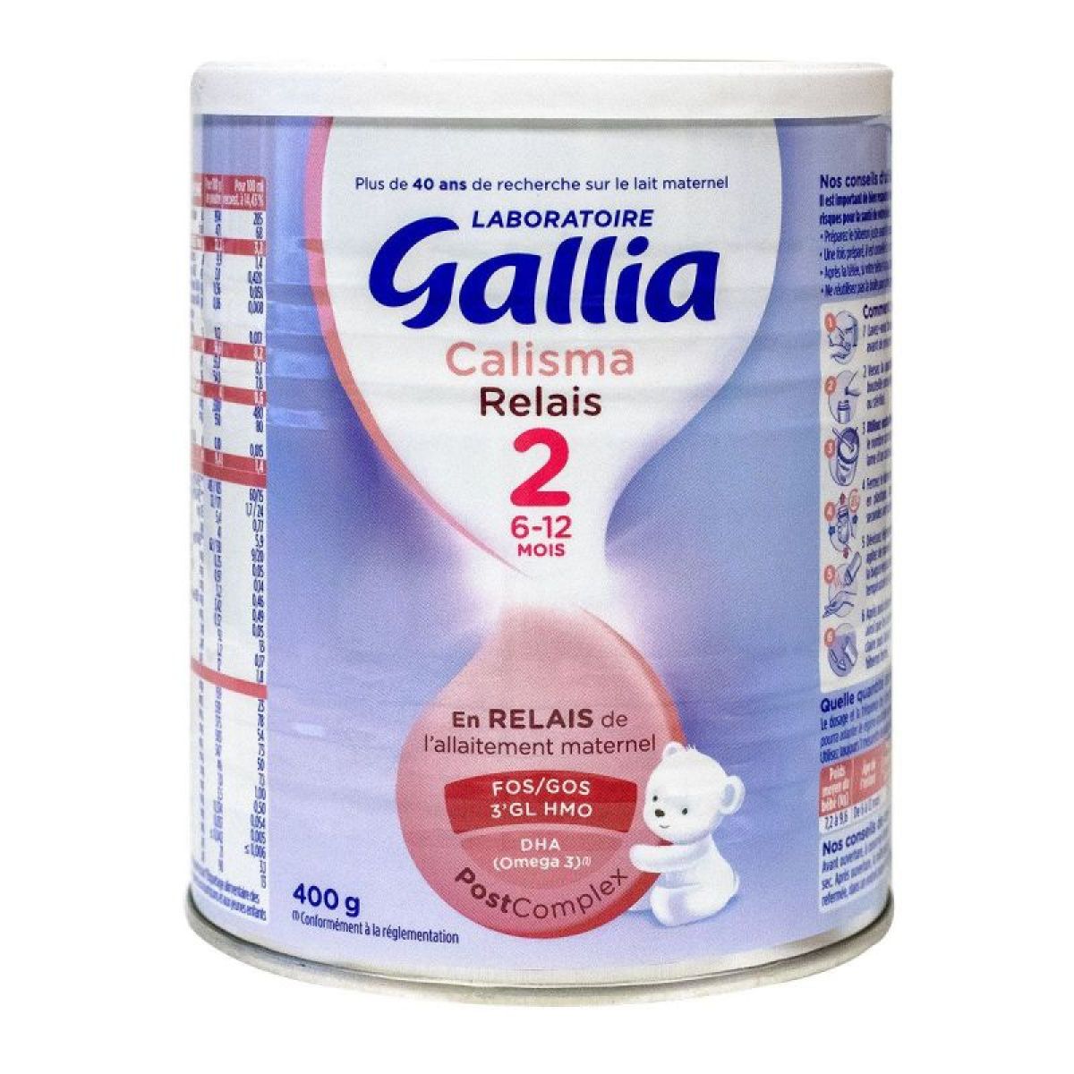 Gallia Calisma Relais 2ème Âge 400g : lait en poudre pour nourrissons ...