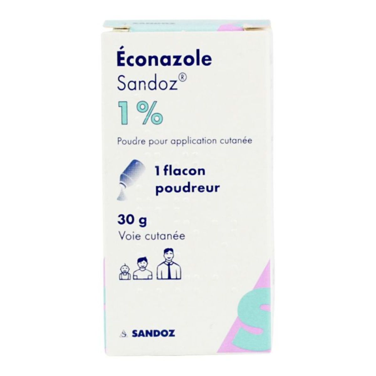 Éconazole 1% Poudre Sandoz 30g : traitement antifongique des infections ...