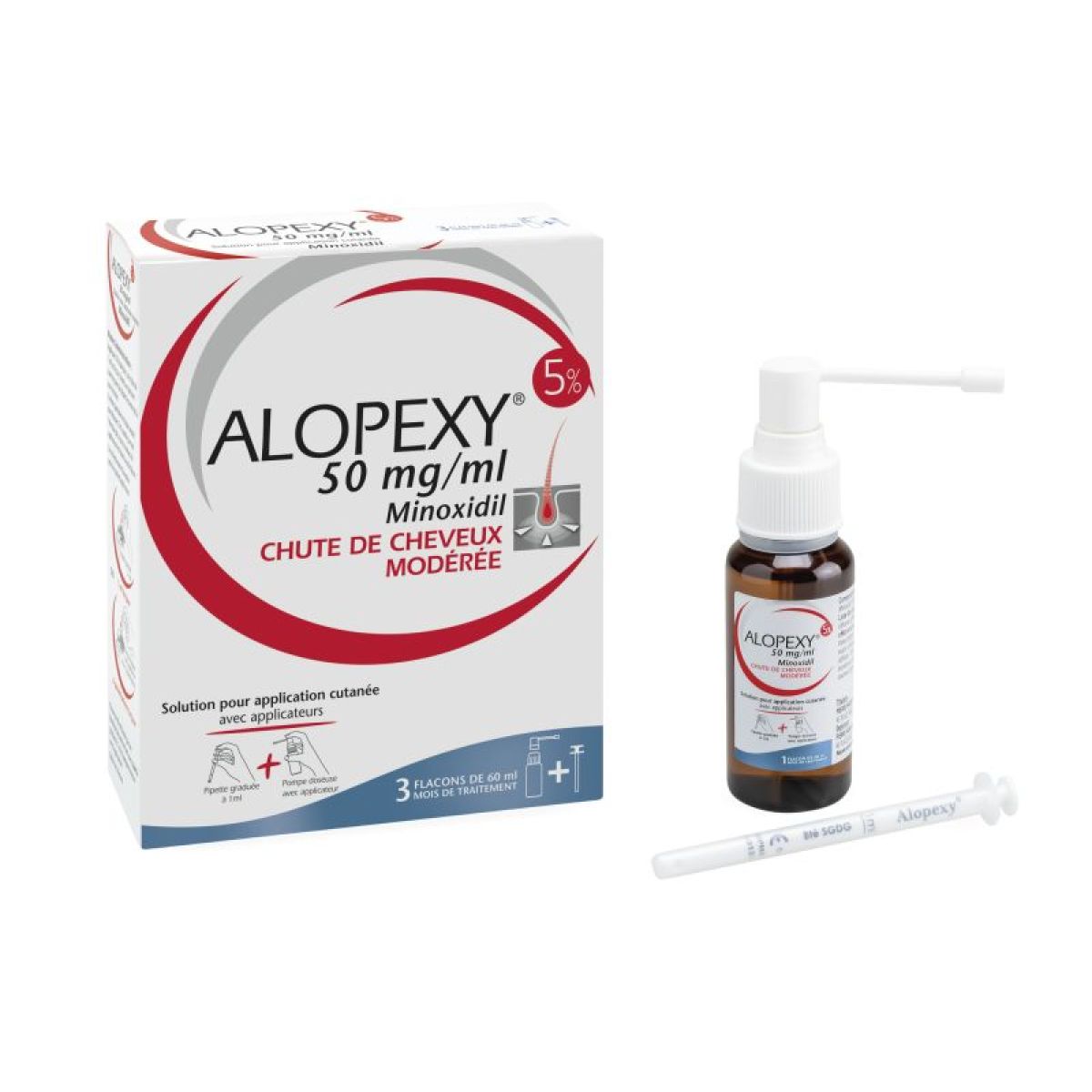 Alopexy 5% chute de cheveux 3x60ml pousse de la barbe Prix à bas