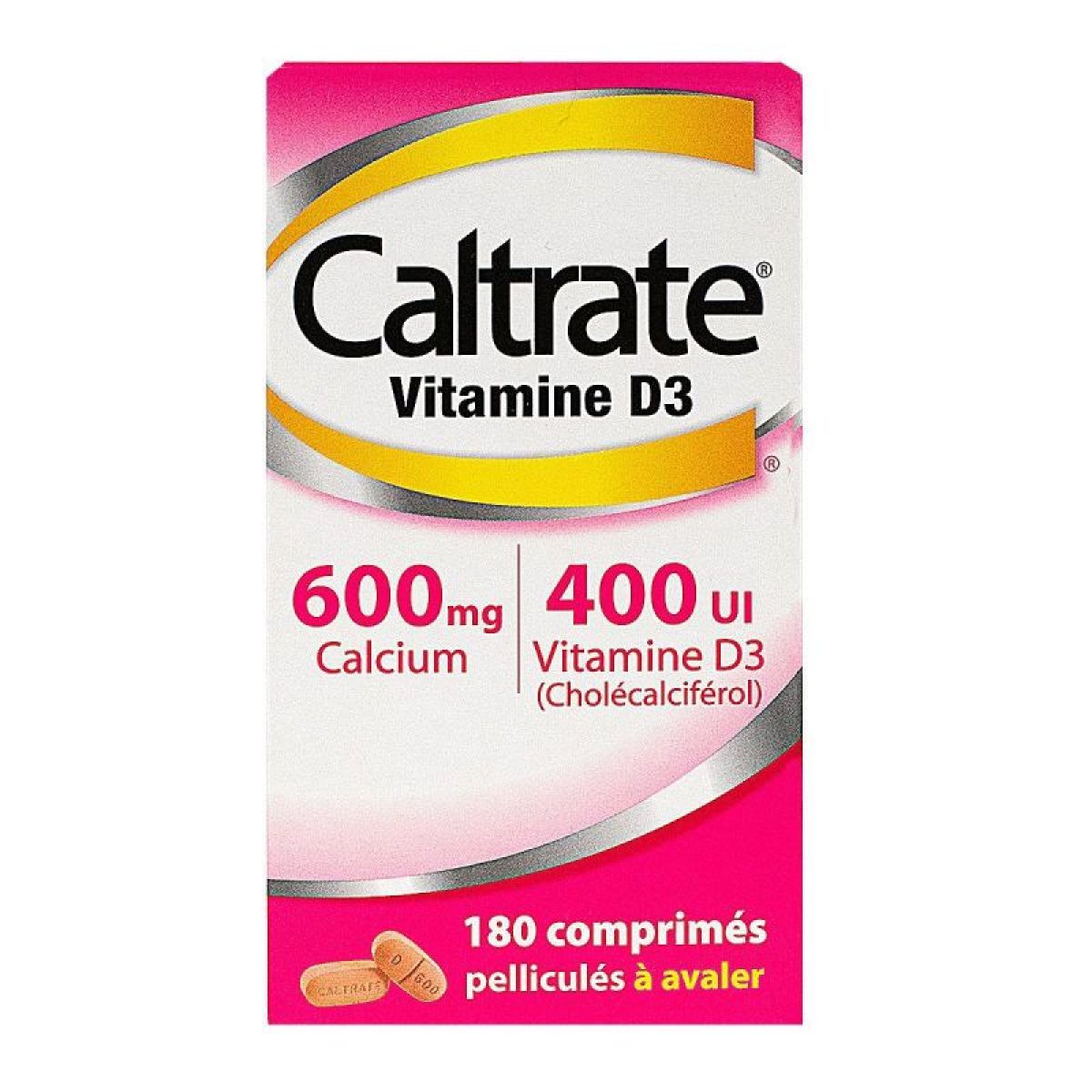 Caltrate D3 - Calcium & Vitamine D3 600mg/400UI 180 Comprimés