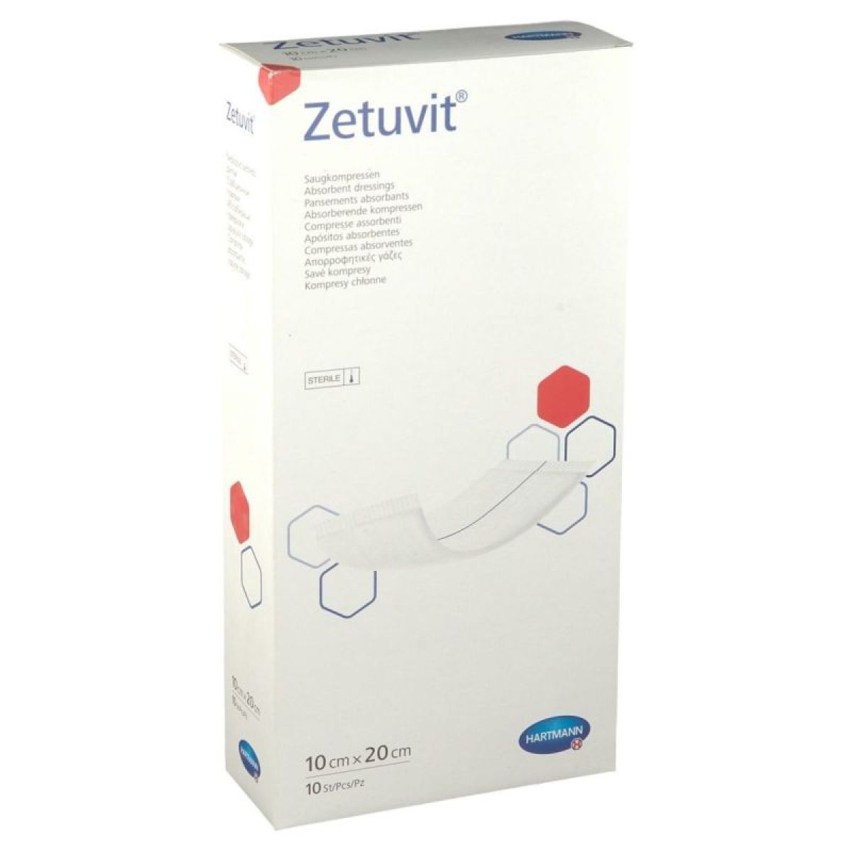 Zetuvit Pansements Absorbants 10x20cm x10 - Soins des plaies