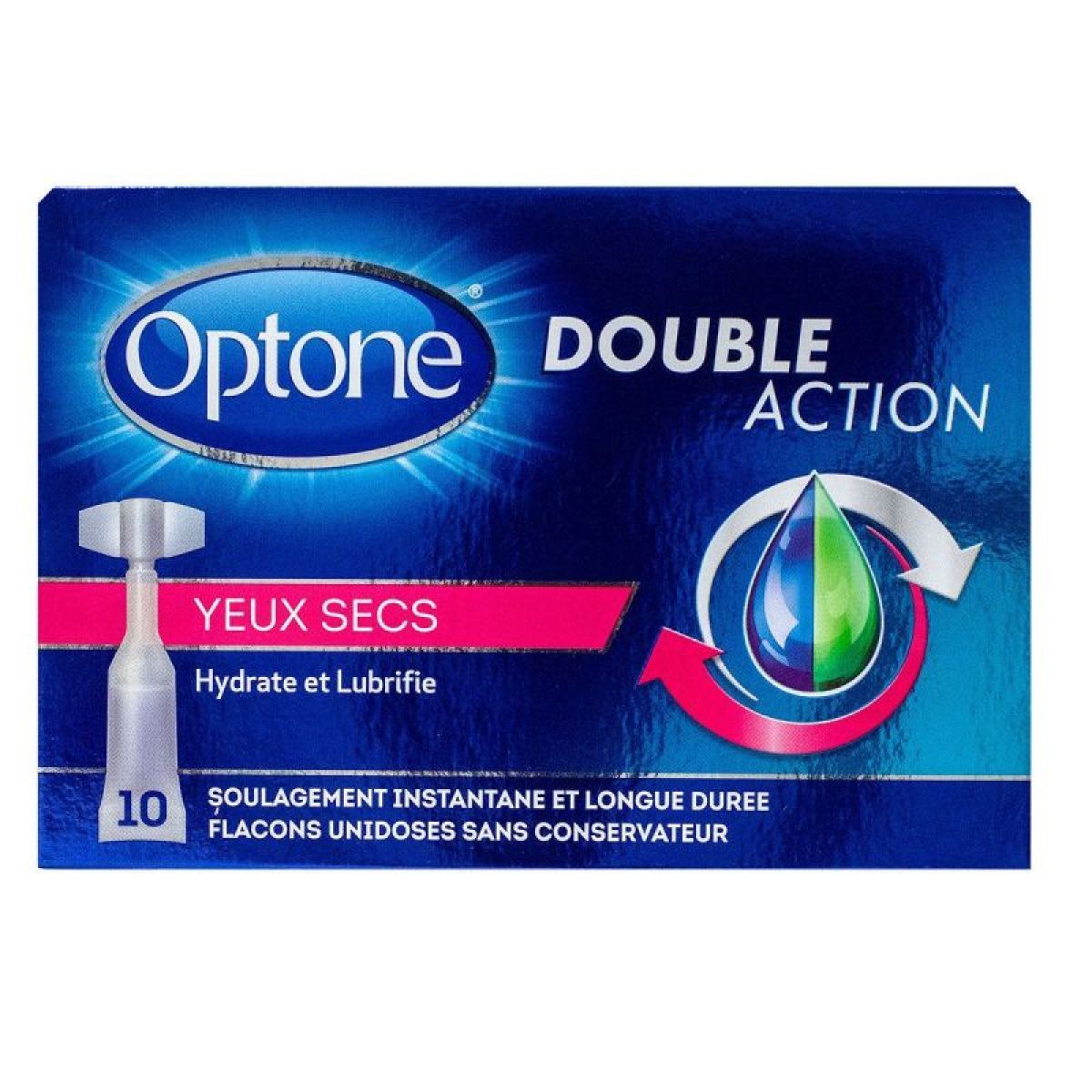 Optone Monodose Yeux Secs x10 - Hydratation Portable et Immédiate