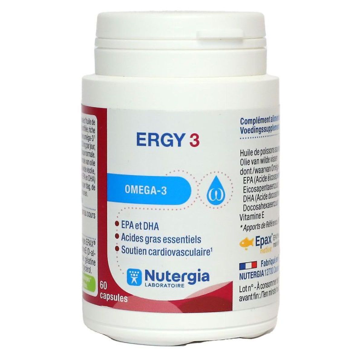 Ergy 3 Capsules : apport d'oméga 3 pour la santé cardiovasculaire