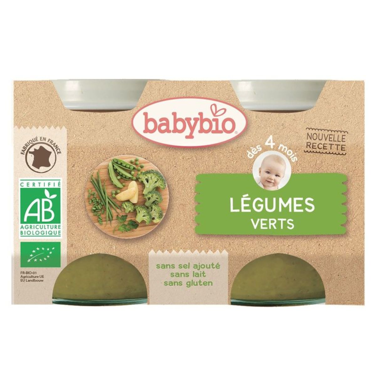 Babybio Légumes Verts - 2x130g - Purée Bio Bébé