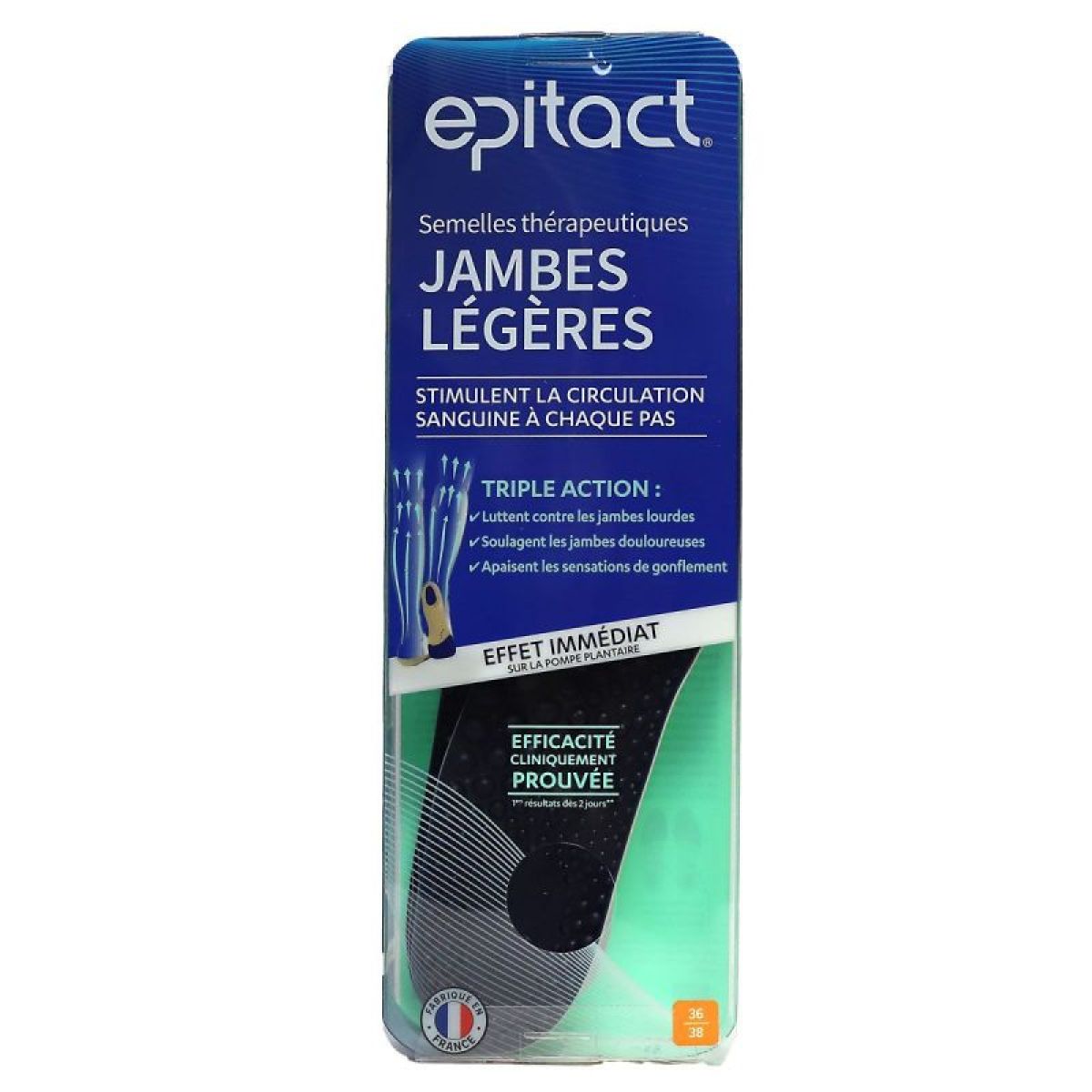 Epitact Semelles Jambe Légère Taille S : soutien et confort pour jambes ...