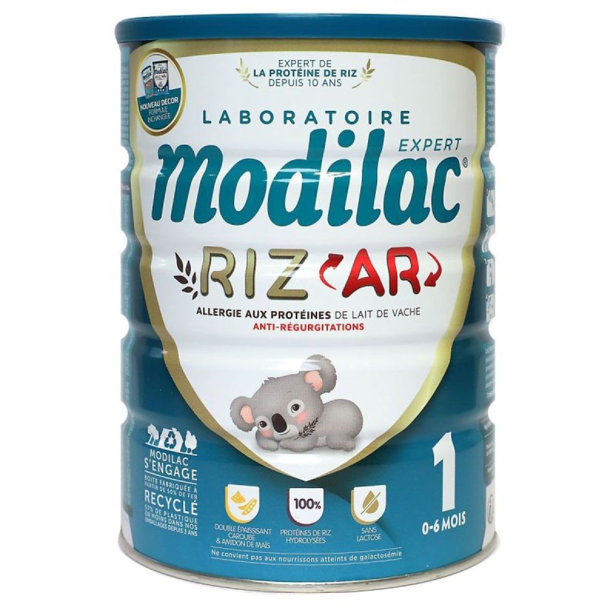 Modilac Riz AR 1er Âge - Lait Anti-Régurgitations Sans Lactose 800g