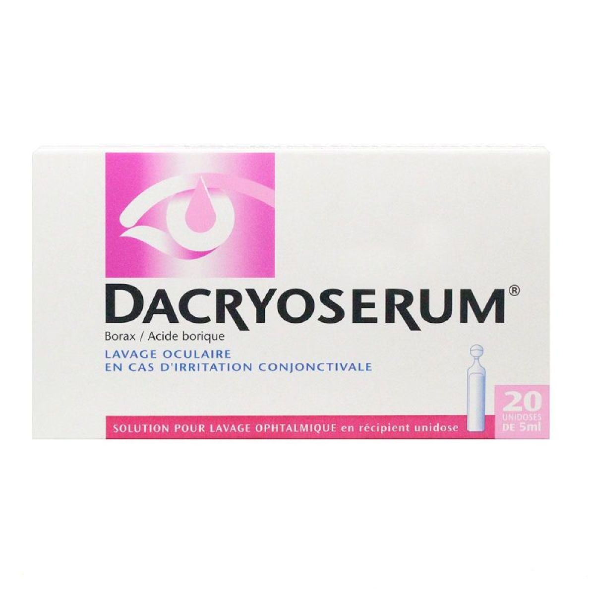 Dacryoserum Lav Opht Unidose 20 : solution de lavage oculaire