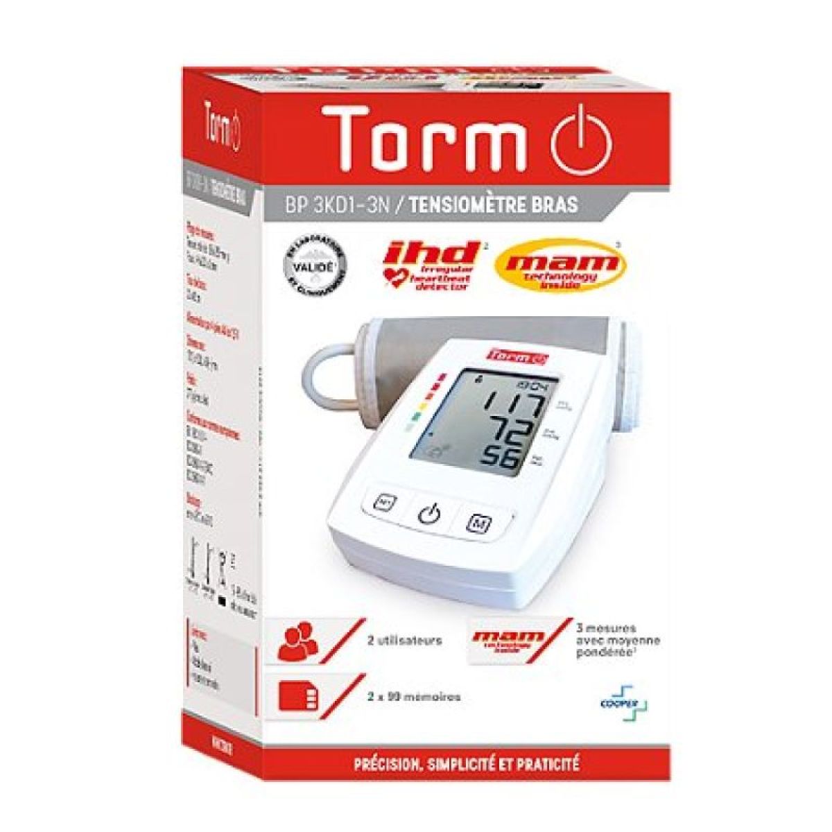 Torm Tensiomètre Bras - Mesure Tension Artérielle Précise