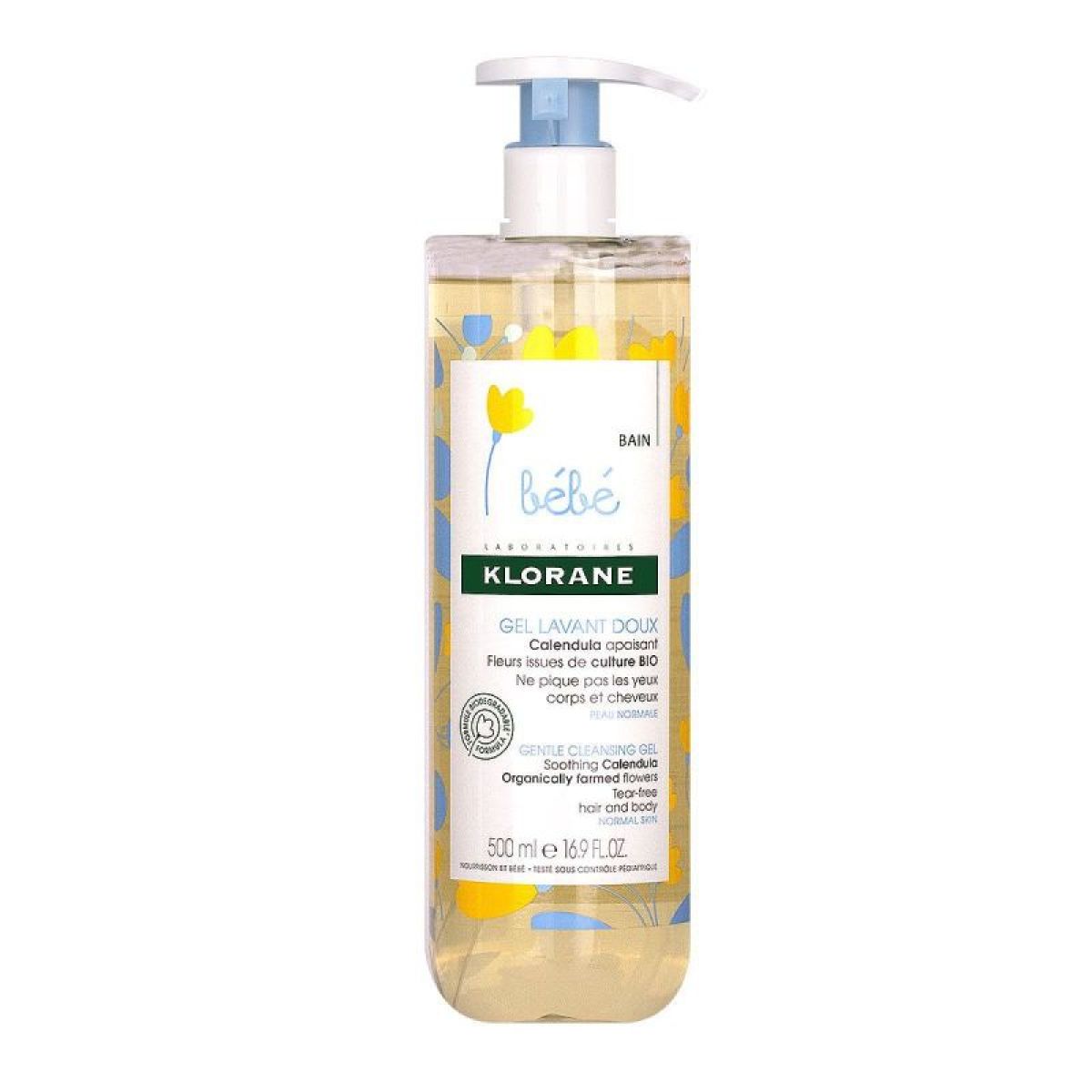 Klorane Bébé : Gel lavant doux corps et cheveux - 500ml