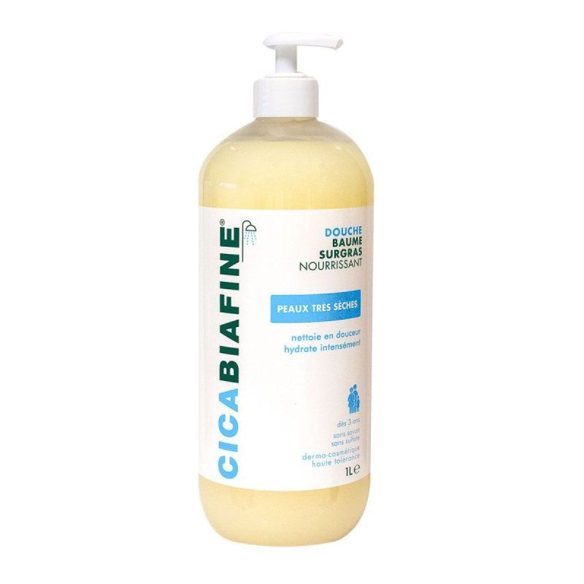 Cicabiafine Baume Douche Surgras 1L - Hydratation Intense Peaux Sèches