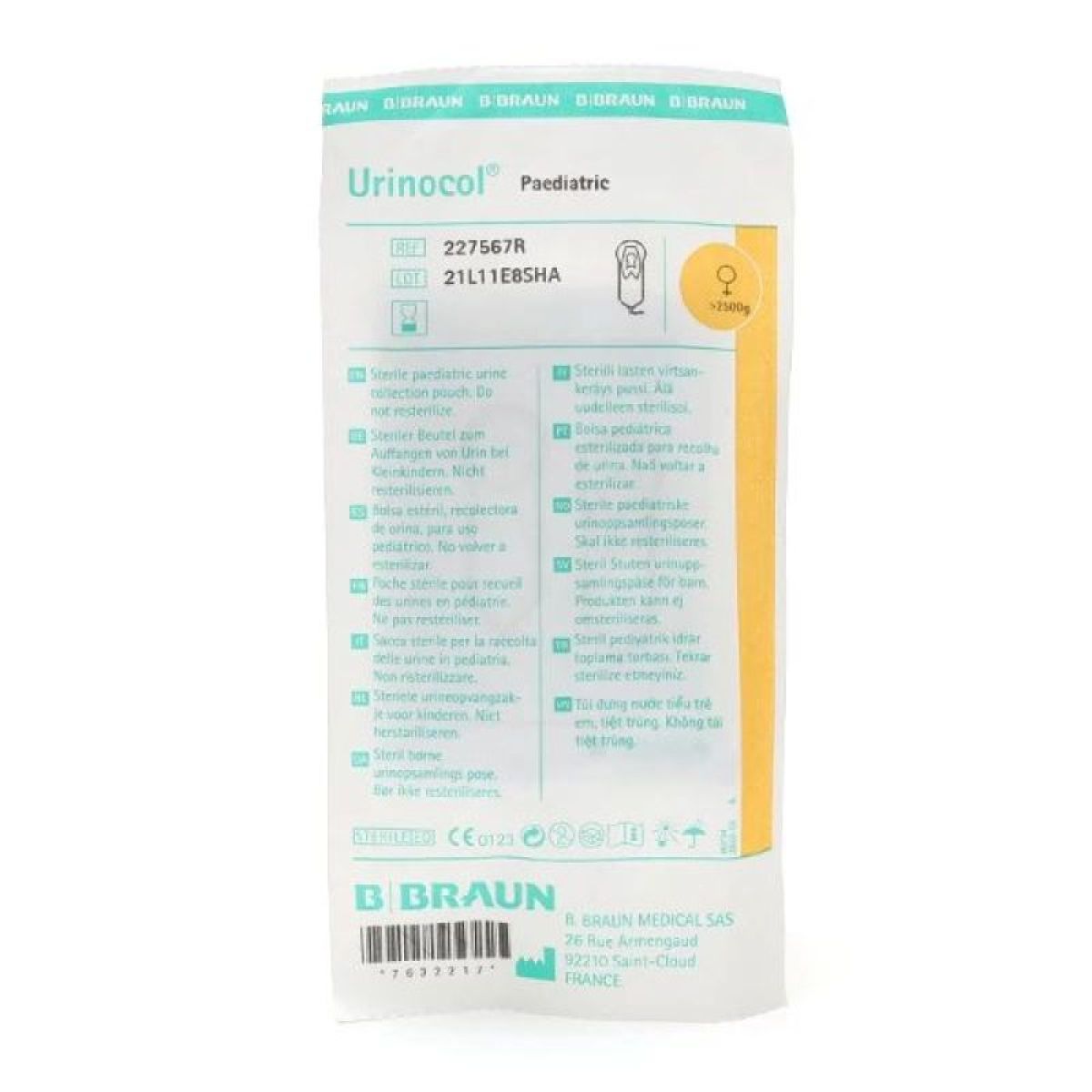 Urinocol St A/Tub F 7567 Poche - Recueil Urinaire Stérile