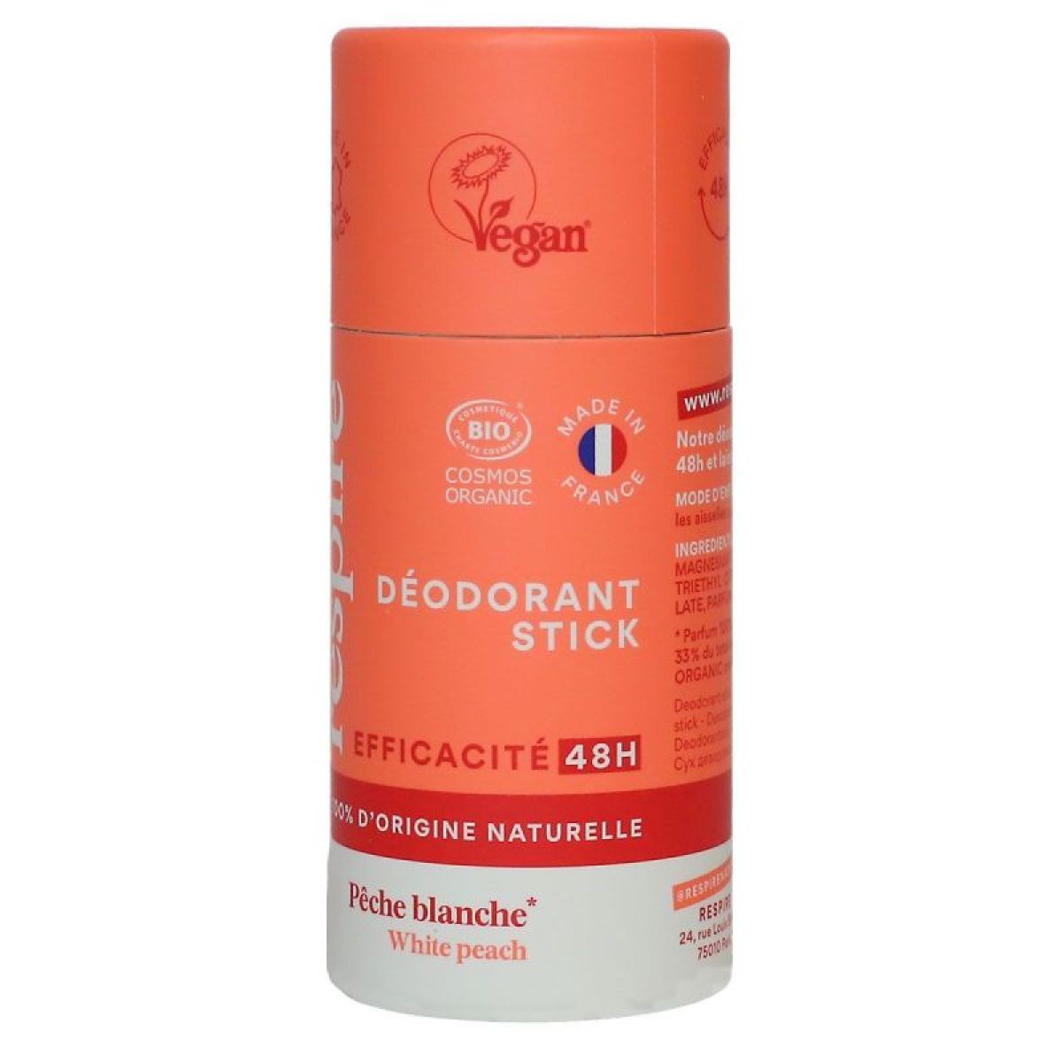 Respire Déodorant Stick Pêche Blanche 50 g - Protection naturelle