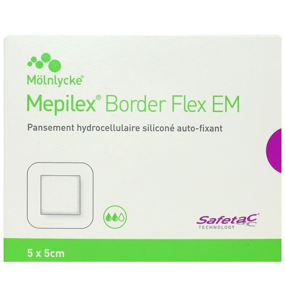 Mepilex Bord Flex Em 5X5cm 10 - Petit Pansement pour Plaies Mineures