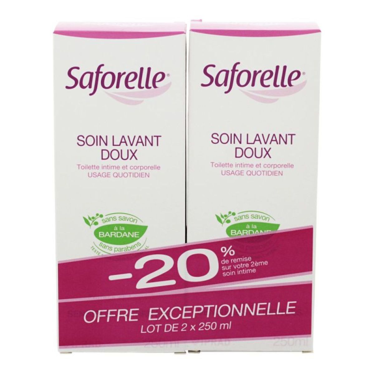 Saforelle Soin Lavant Doux 2x250 ml - Hygiène intime en duo