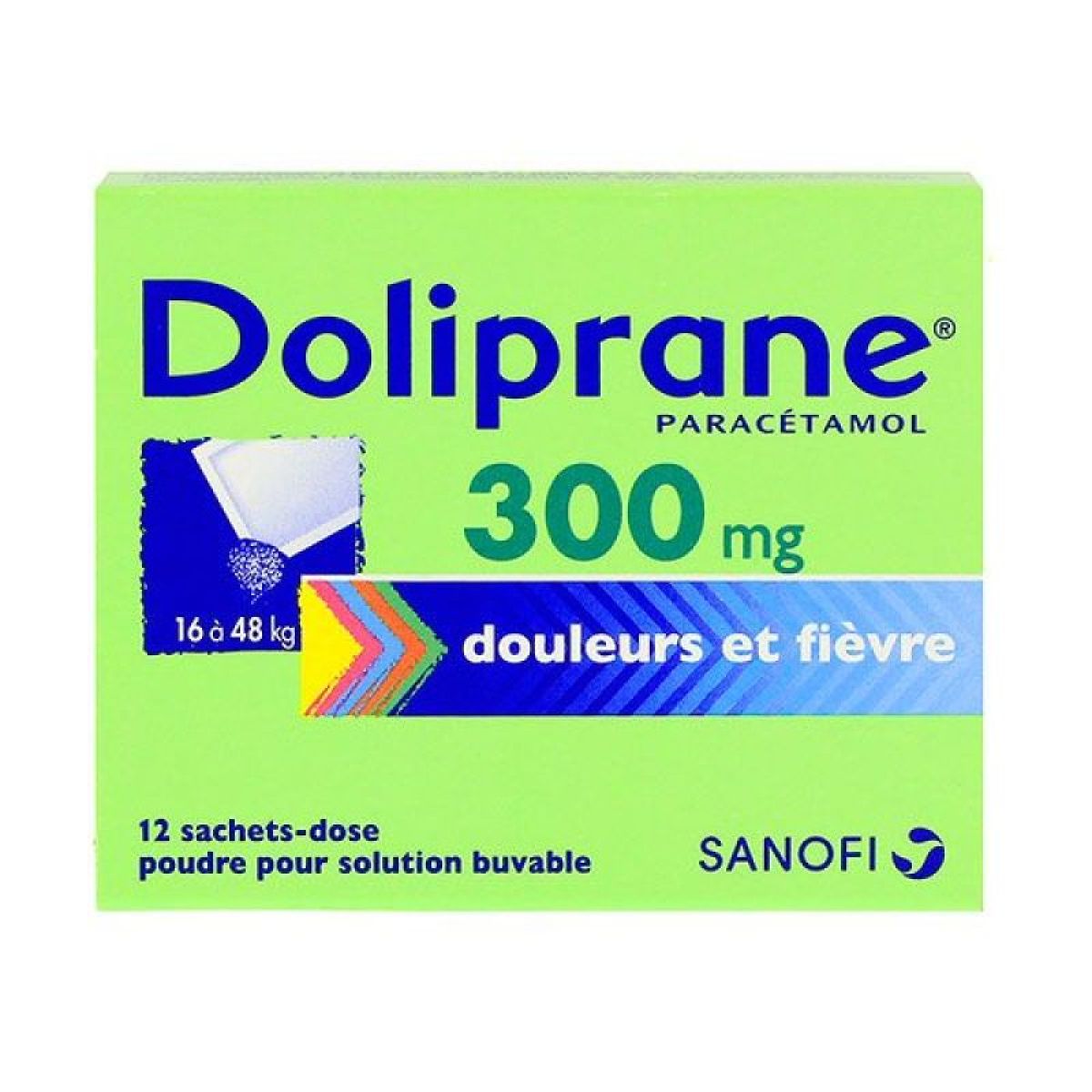 Doliprane 300mg Sachets 12 : solution buvable pour douleurs et fièvre