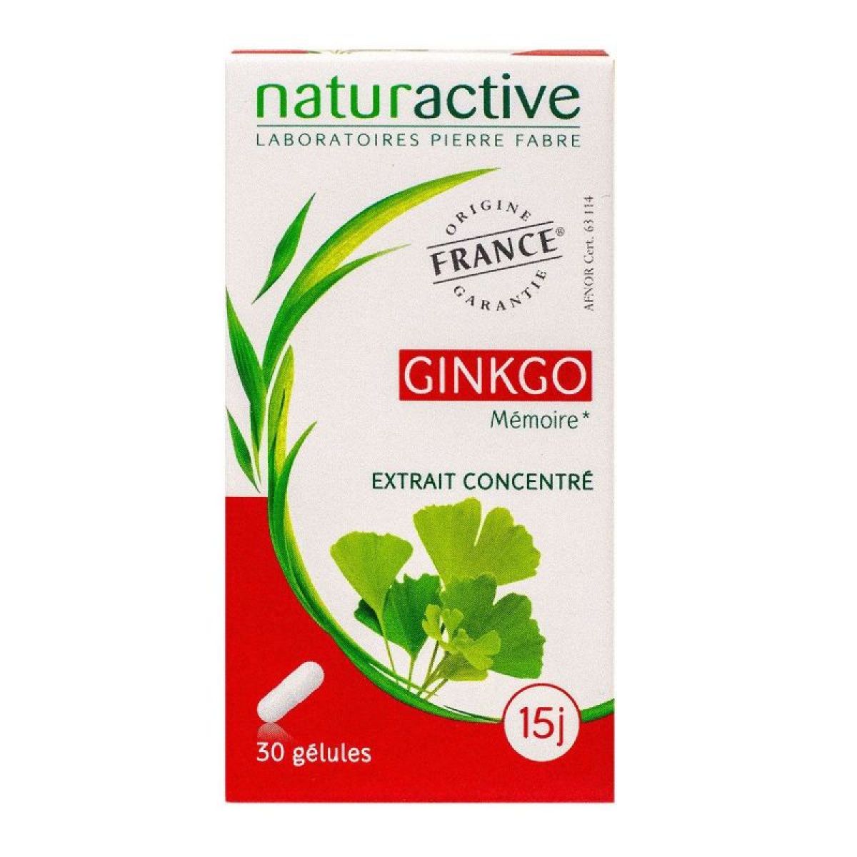 Naturactive Ginkgo 30 Gélules - Concentration et Mémoire
