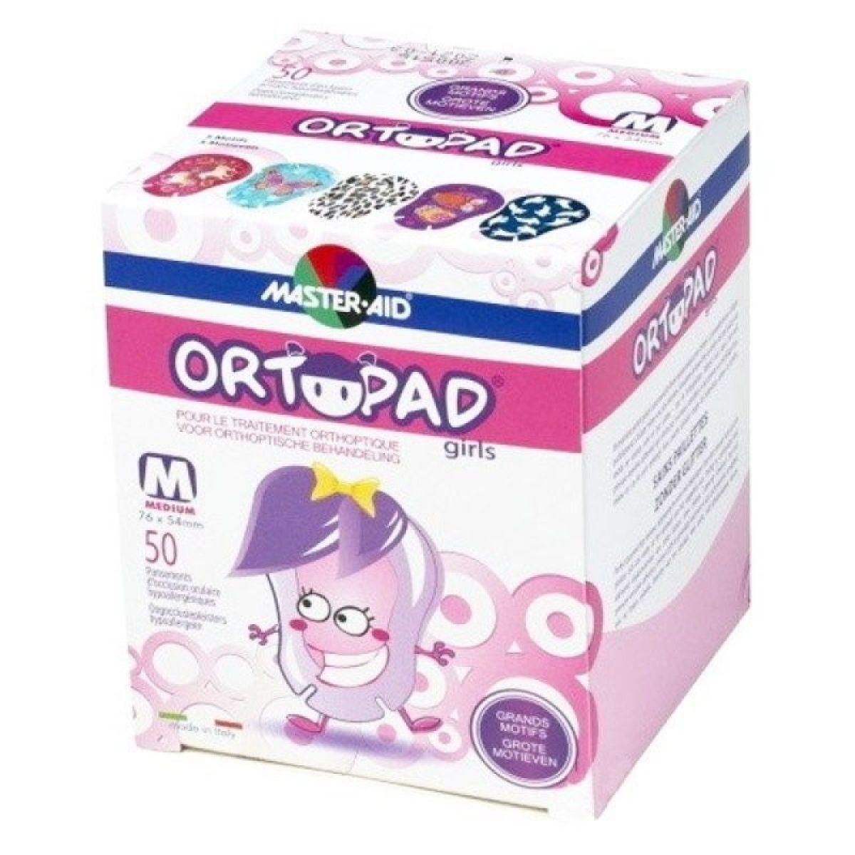 Ortopad Girl Pansement Oculaire Médium - Décor Fille