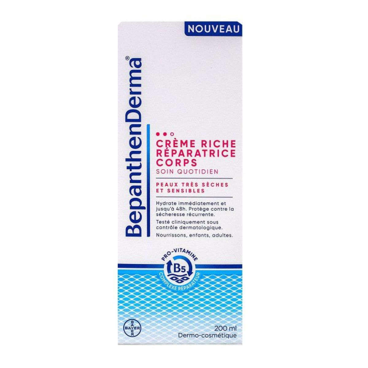Bepanthenderma Crème Riche Corps 200ml - Soin Réparateur et Hydratant
