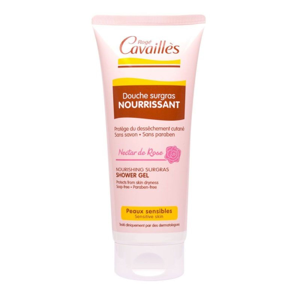 Cavailles Douche Surgras Nourrissant Nectar Rose lavant peau sèche