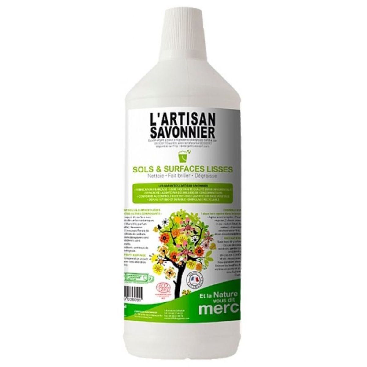 Artisan Savonnier Nettoyant Sols et Surfaces 1L - Efficacité Naturelle