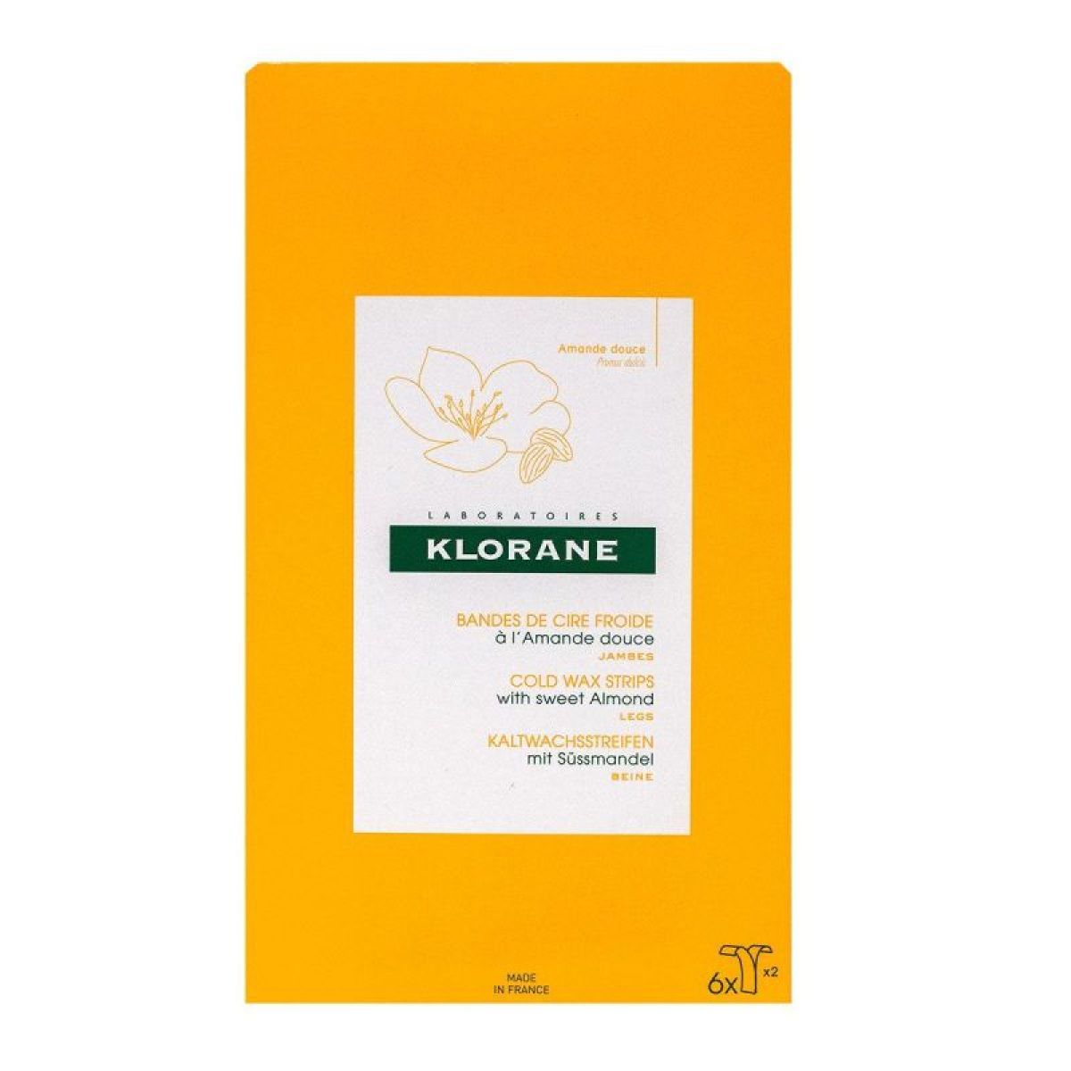 Klorane Cire Froide : Bandes de cire froide pour les jambes - 6 bandes
