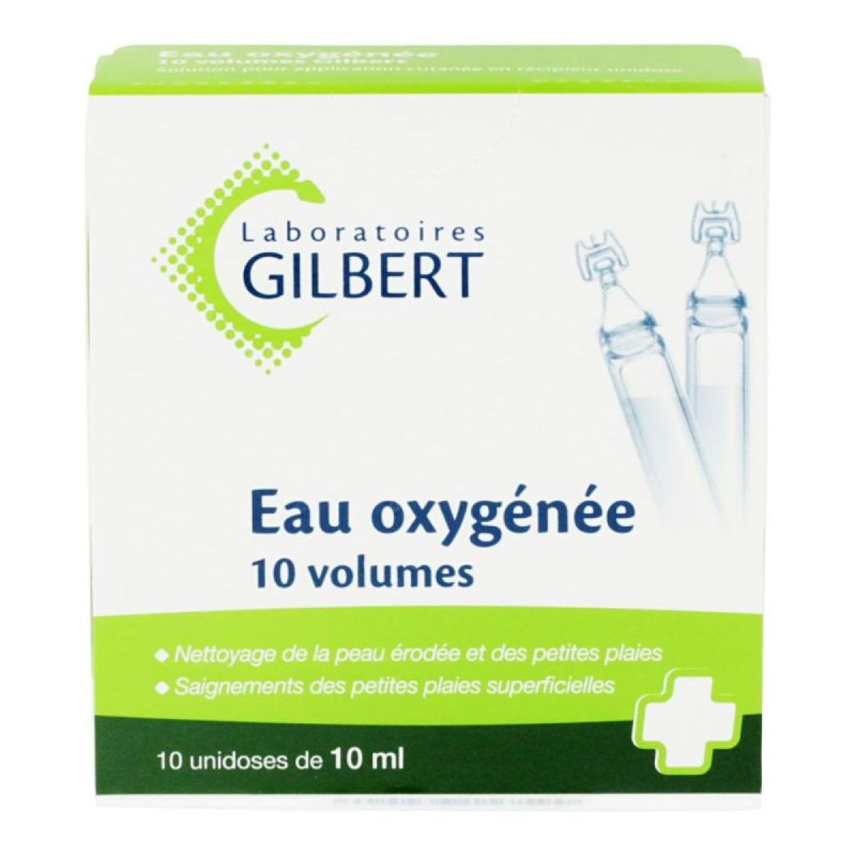 Eau Oxygénée Unidoses 10V Gilbert 10x10ml : solution désinfectante pratique