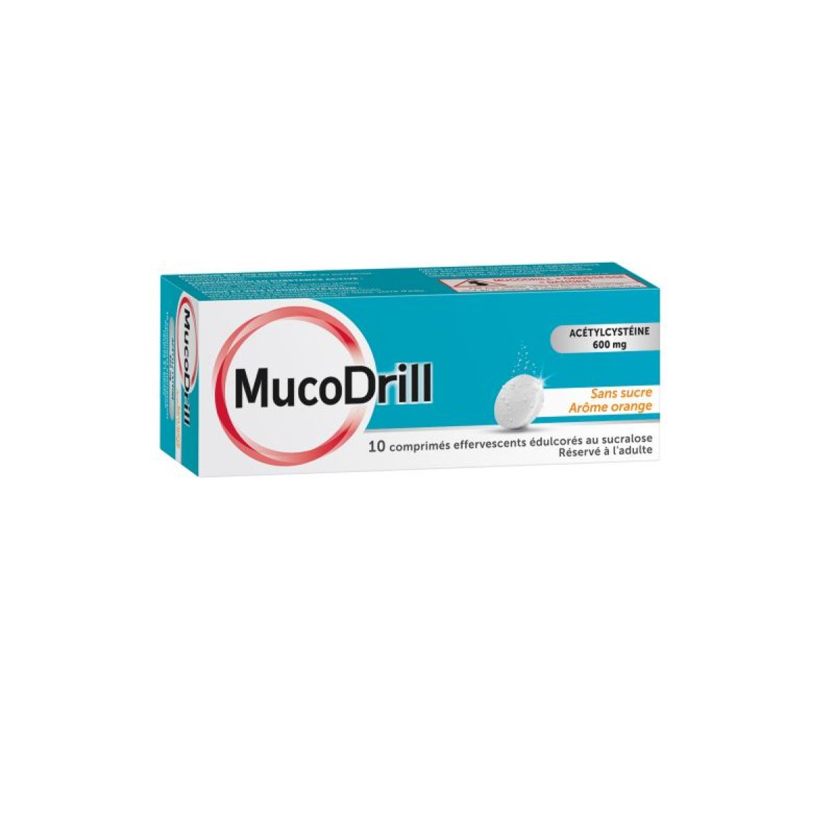 Mucodrill 600mg - Comprimés Effervescents pour Fluidifier les Sécrétions