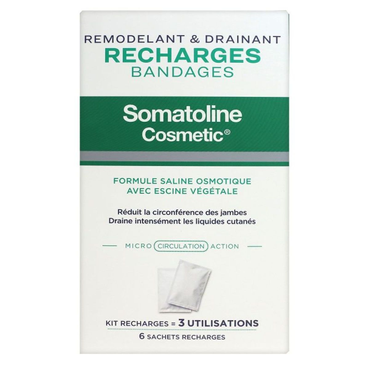 Somatoline Bandes Remodelantes Jambes Recharge - Fermeté et drainage