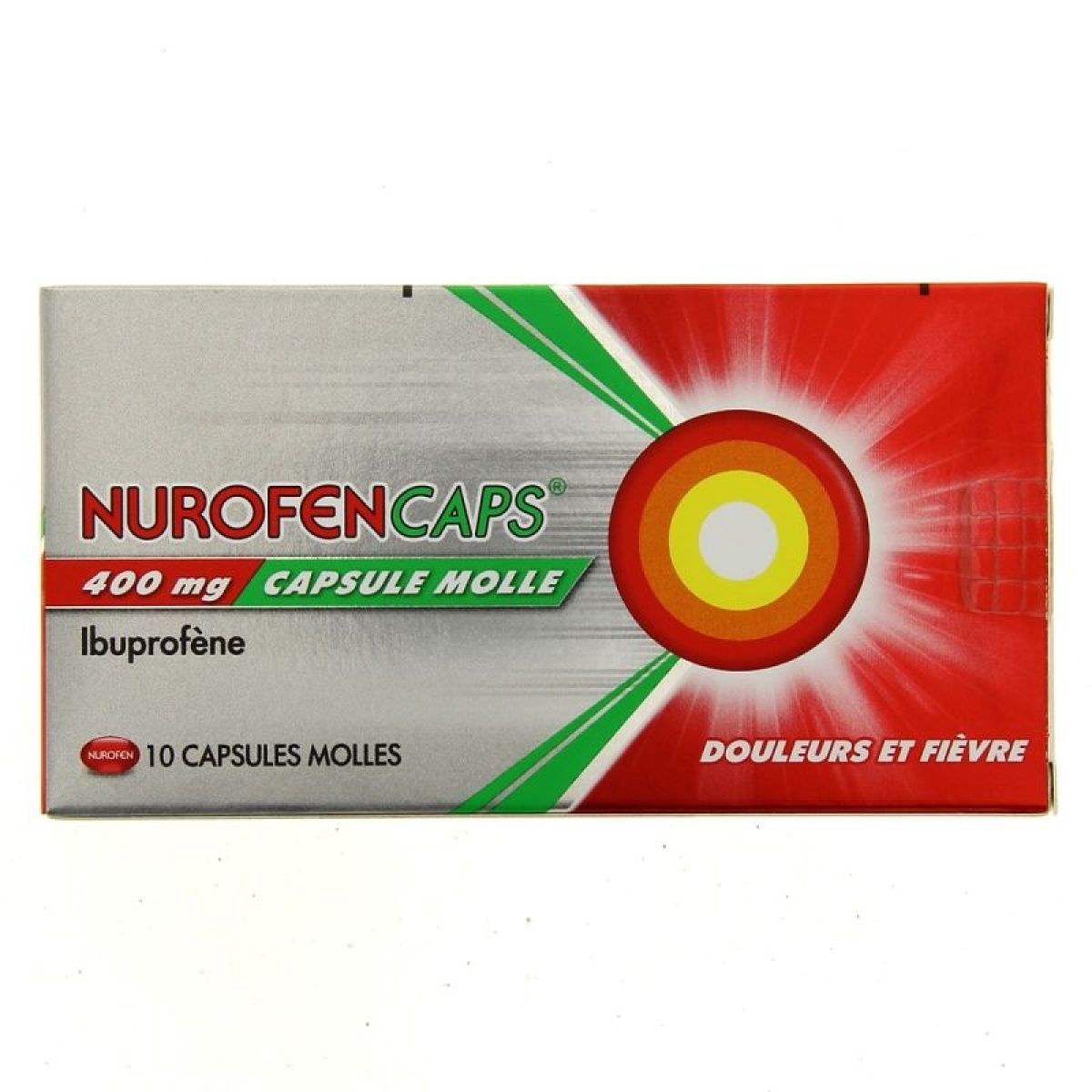 Nurofencaps 400Mg 10 Capsules - Soulagement Rapide des Douleurs et Fièvre