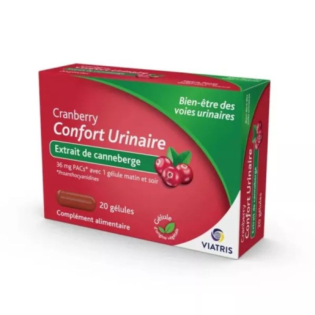 Viatris Cranberry Confort Urinaire : Gélules Prévention des Infections ...