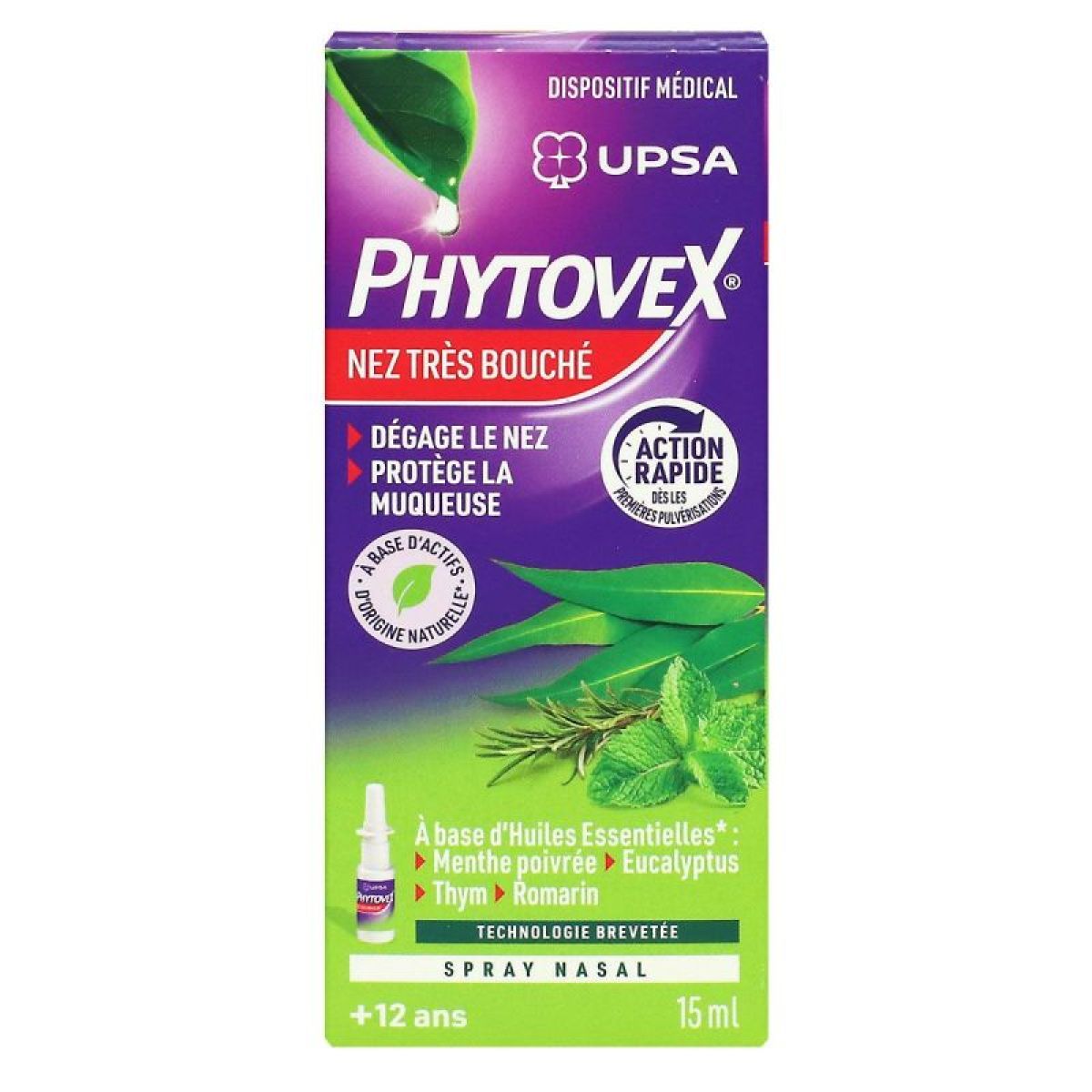Phytovex Spray Nasal Nez Très Bouché 15 ml - Respiration facilitée
