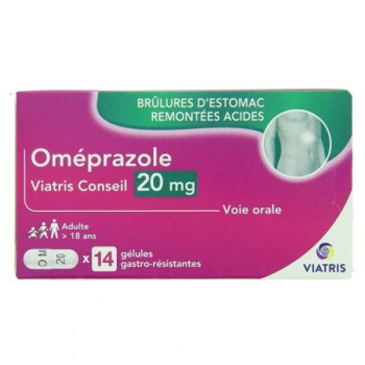 Oméprazole 20mg – Reflux gastro-œsophagien 14 gélules