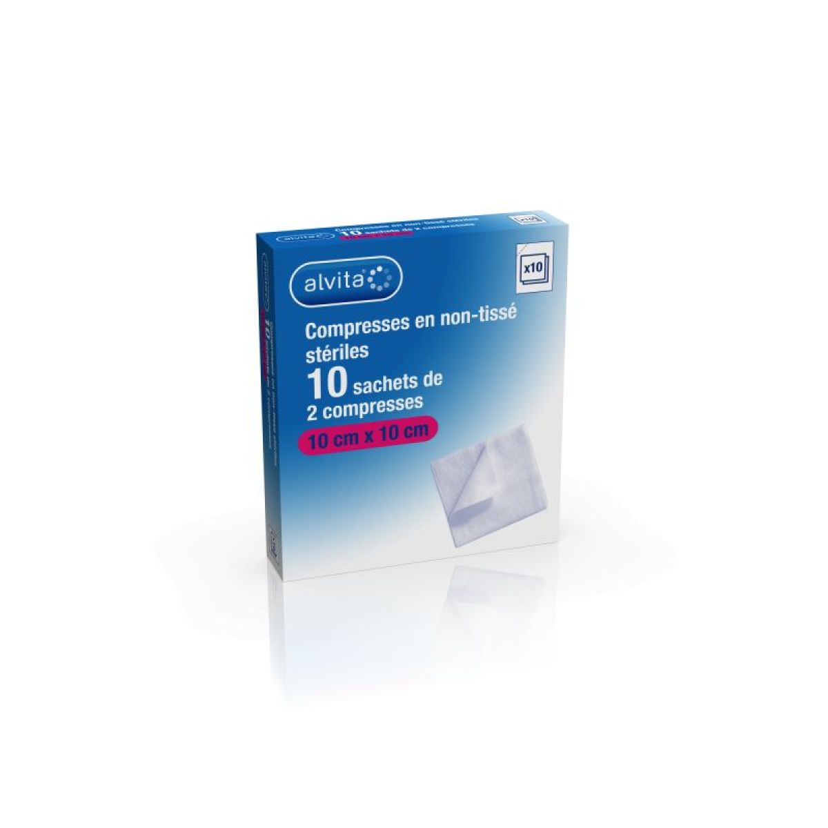 Compresse Non-Tissée Alvita 10x10 - Pansement Stérile