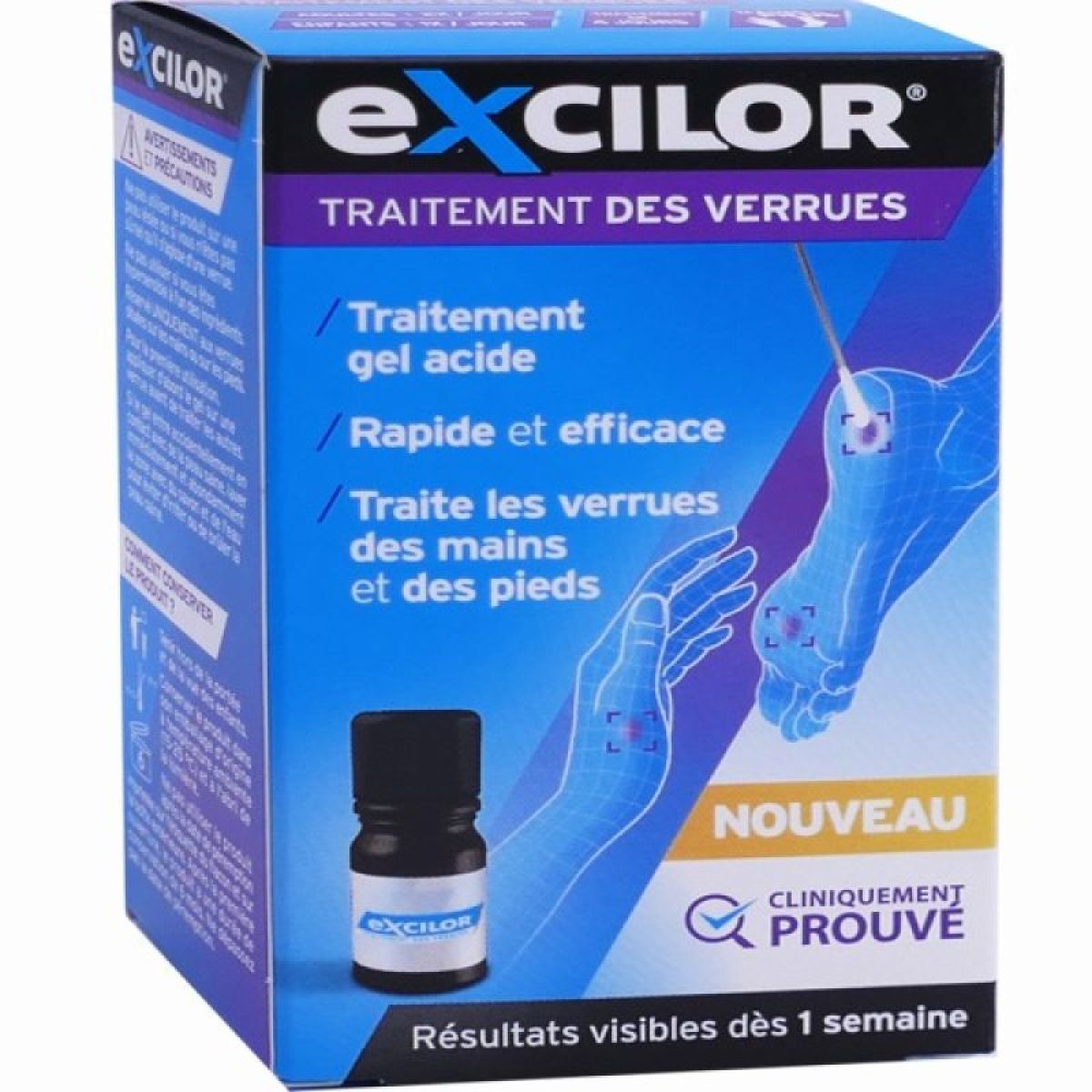 Excilor Verrue Acide 4Ml - Élimination Rapide | Pharmacie Jules Verne