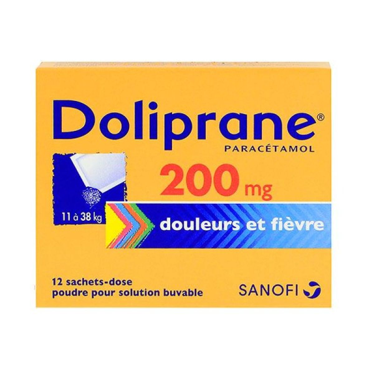 Doliprane 200mg Sachets 12 : solution buvable pour enfants contre la fièvre