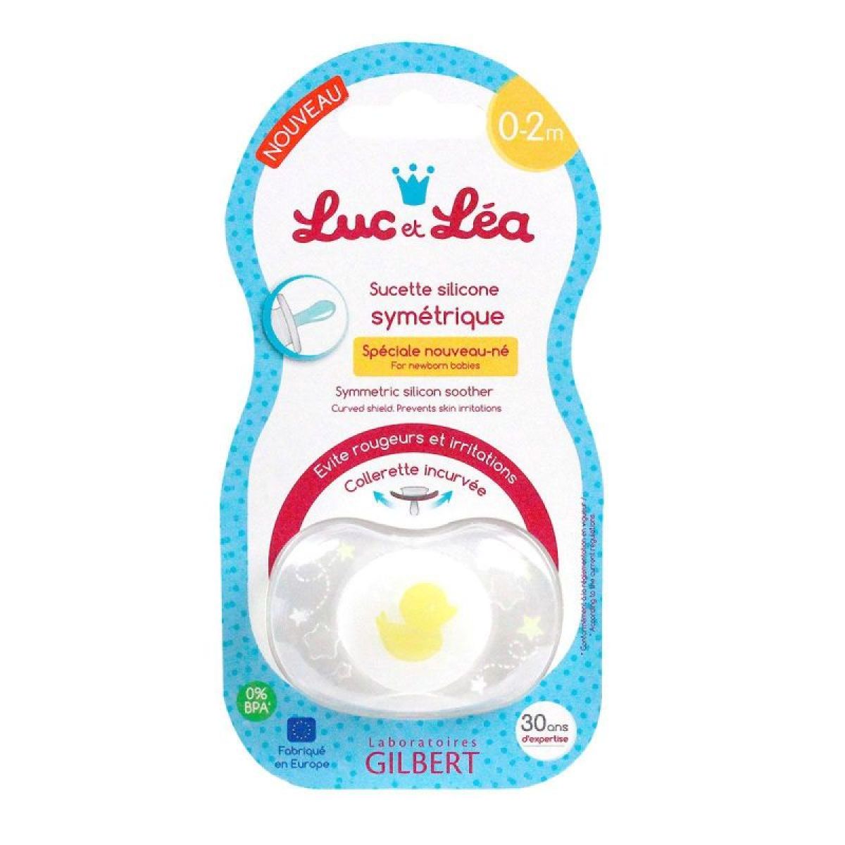 Luc Et Lea Sucette Symétrique 0-2 Mois Canard - Confort Doux et ...