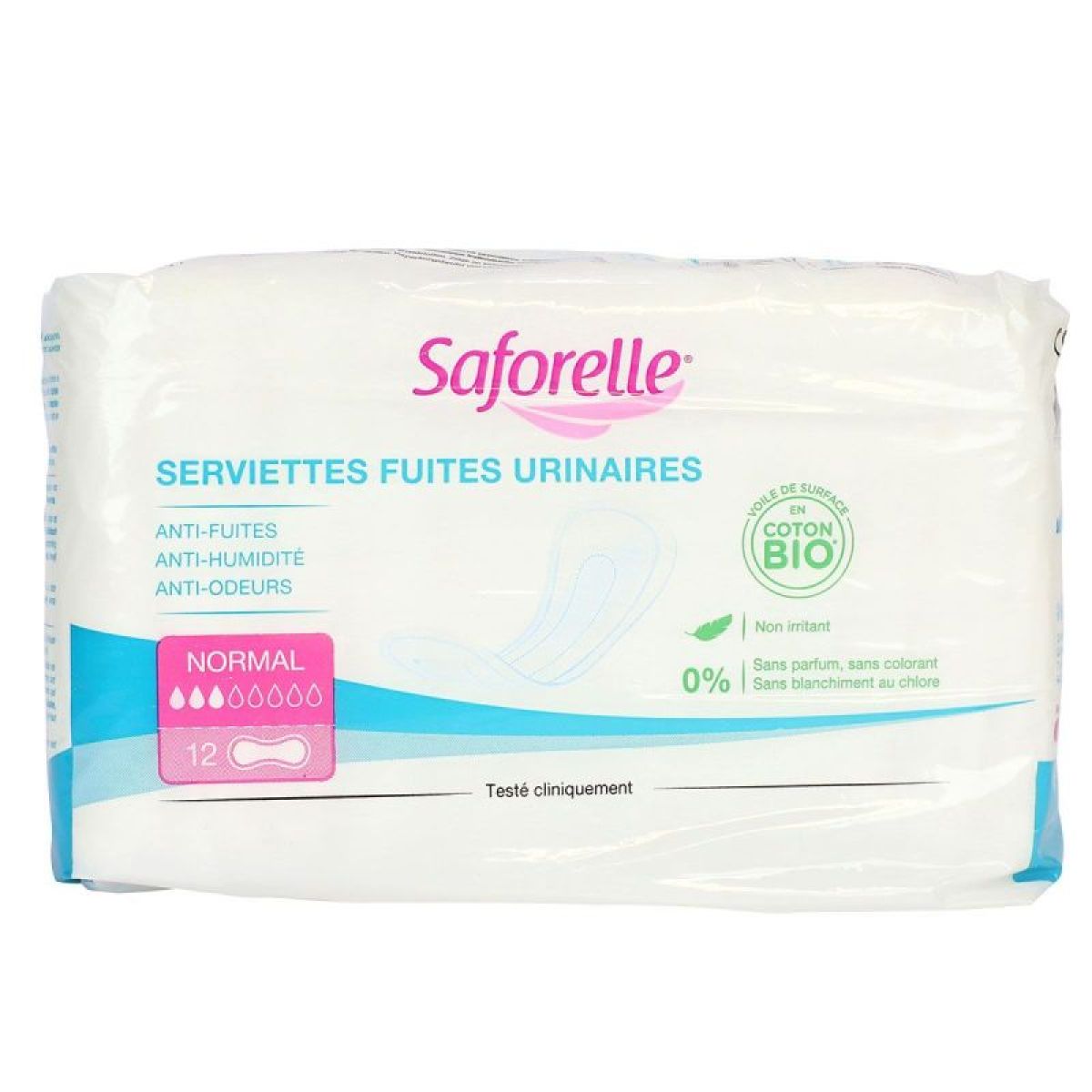 Saforelle Serviettes Fuites Urinaires Normales x12 - Protection douce
