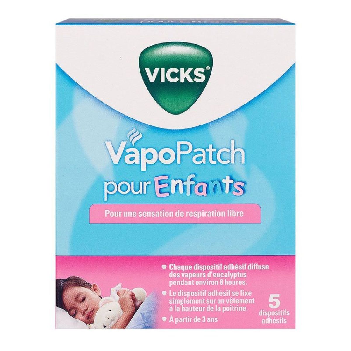 Vicks Vapopatch Enfant - Patch Adhésif Respiration Libre x5