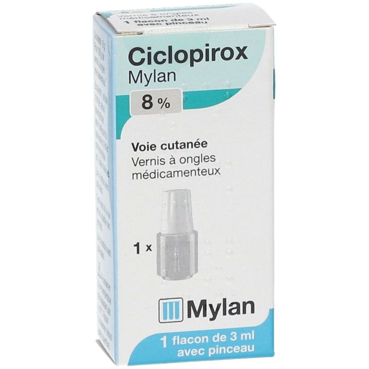 Ciclopirox 8% Vernis Mylan 3ml - Traitement des Mycoses des Ongles