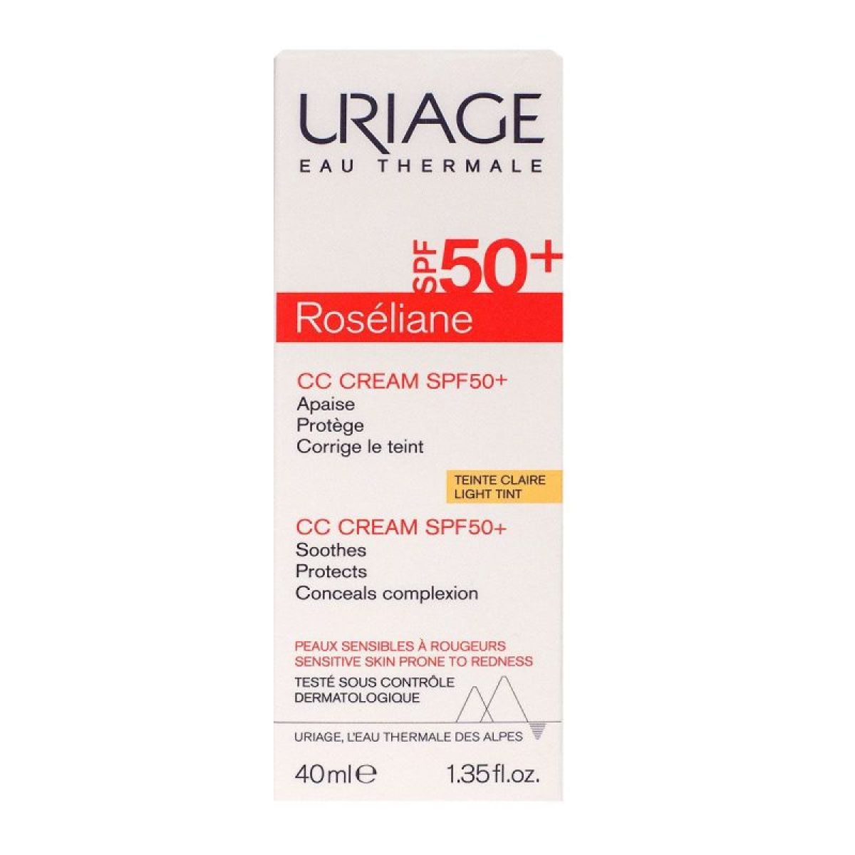 Uriage Roséliane CC Crème SPF50+ 40ml - Anti-Rougeurs et Protectrice