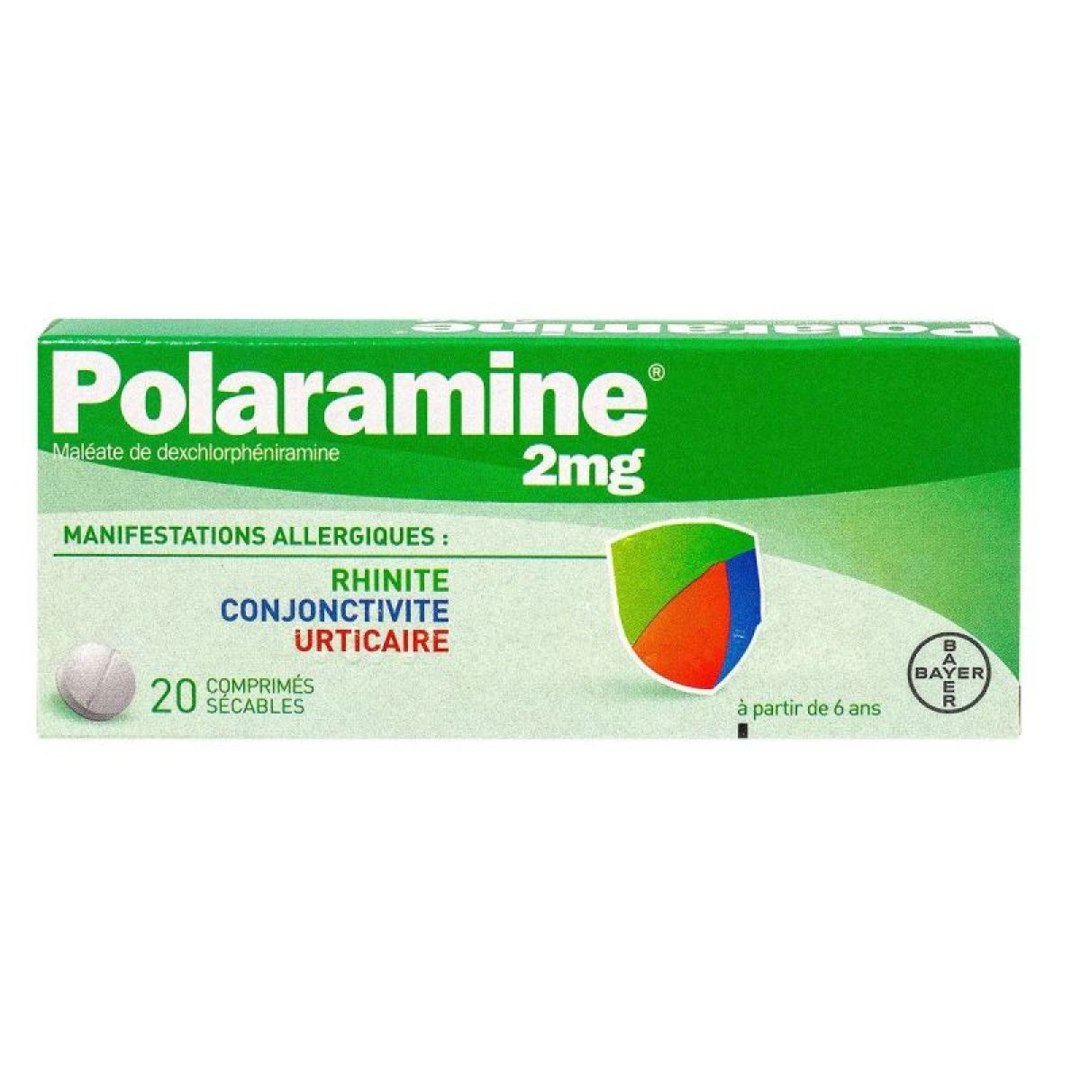 Polaramine 2 mg Comprimés Sécables x20 - Allergies et démangeaisons