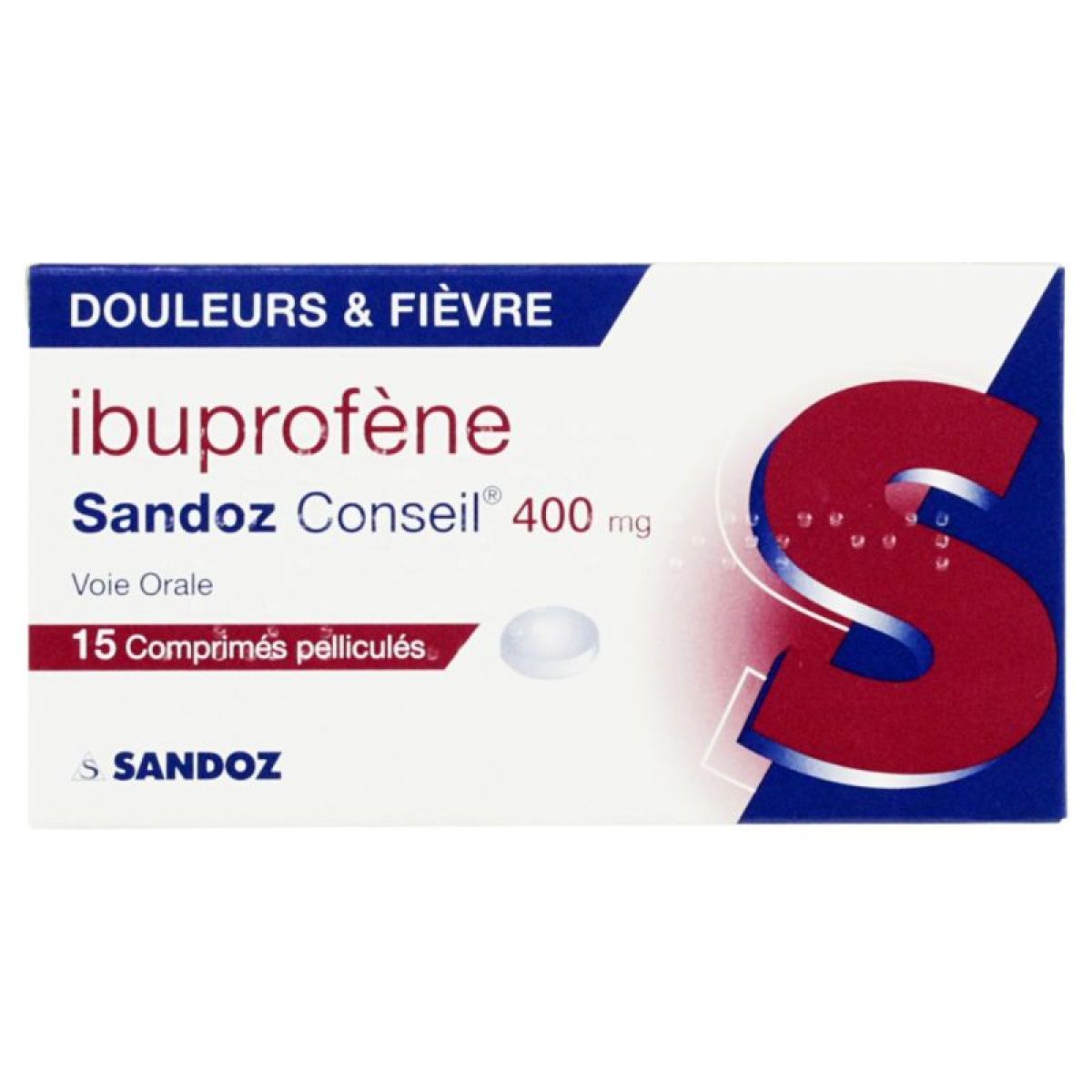 Ibuprofène 400mg Sandoz : Anti-inflammatoire et antidouleur - 15 comprimés